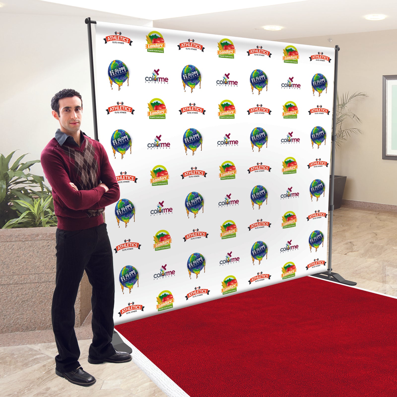 Backdrop Banner with Stand – 8x8 & 10x10 | Zoom Printing
